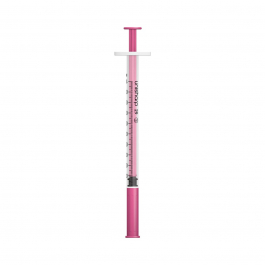 Unisharp 1ml 29 gauge fixed needle syringe: pink (12mm needle)